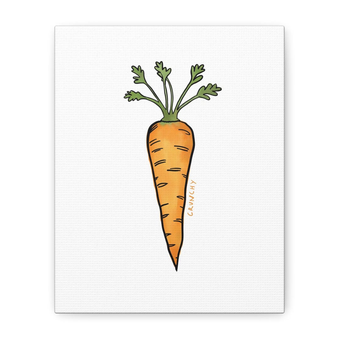 Carrot Art Print, Fun Kitchen Decor, Veggie Wall Art, Cute Gift for ...