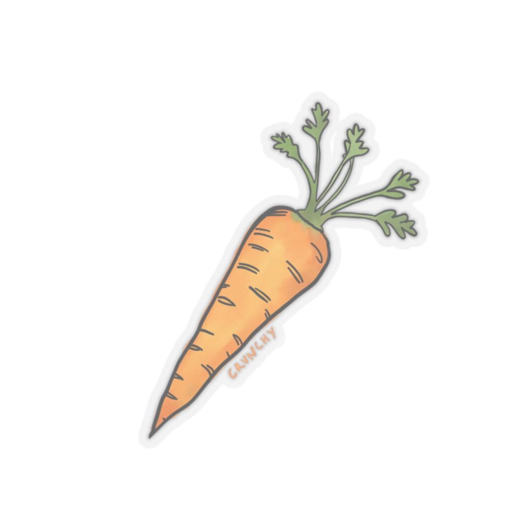 Carrot Stickers, Crunchy Text, Cute, Handdrawn Kiss-cut Stickers ...