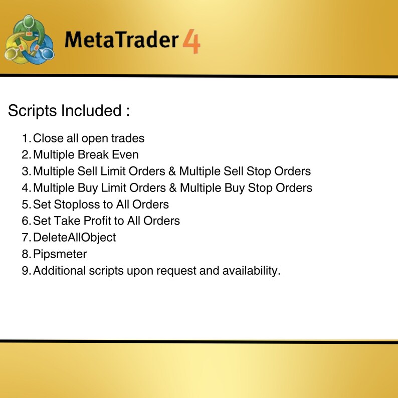 Metatrader Mt4 Complete Terminal Script All Level Of Traders Etsy