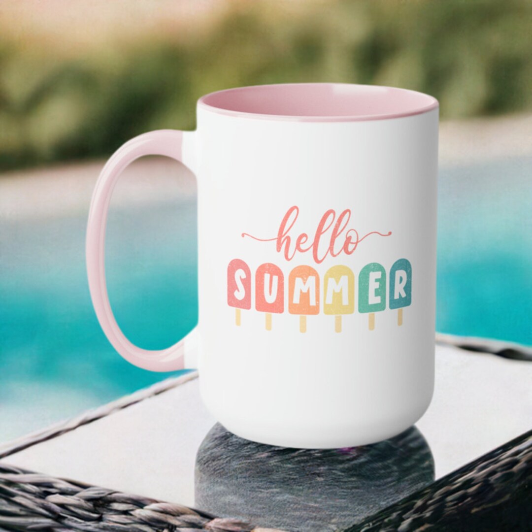 Hello Summer, Popsicles, 15oz 11oz Coffee Mug, Two-tone - Etsy