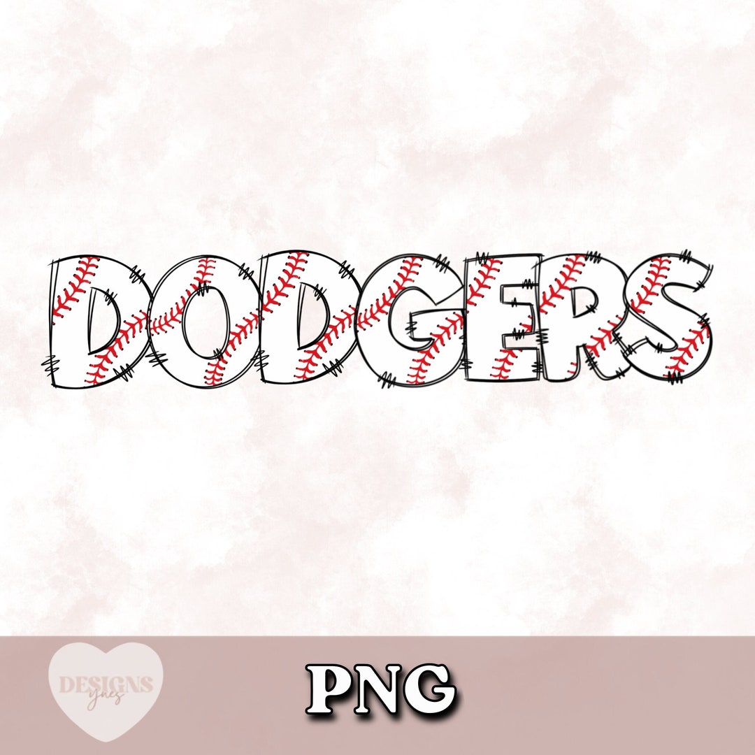 Dodgers PNG Hand Drawn Doodle Baseball Letters Dodgers Baseball Mom Png ...