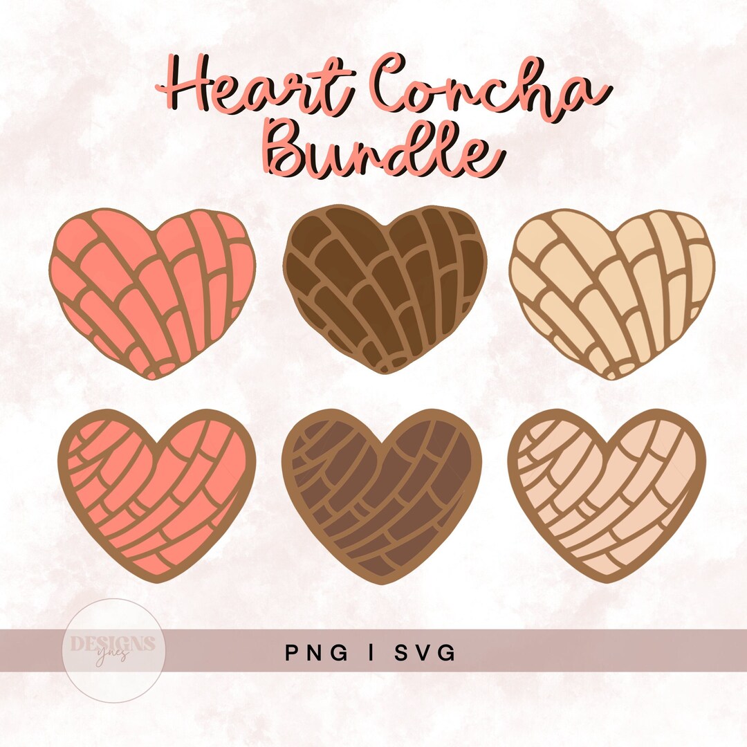 Concha SVG / Mexican SVG / Pan Dulce PNG / Heart Concha Bundle / Pan ...