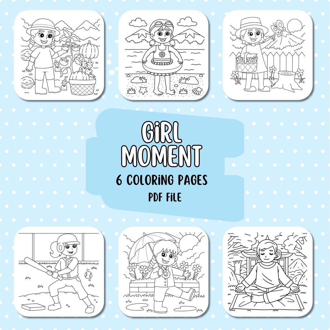 Girl Moments Coloring Pages Pdf