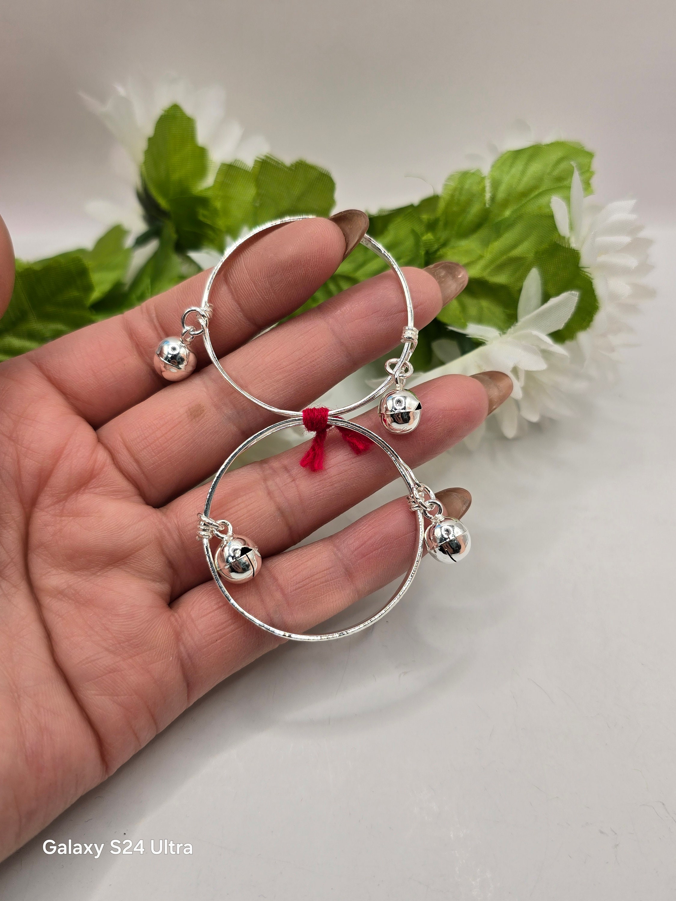 Thai Silver 92.5 Babies Bangles With Bells - Etsy