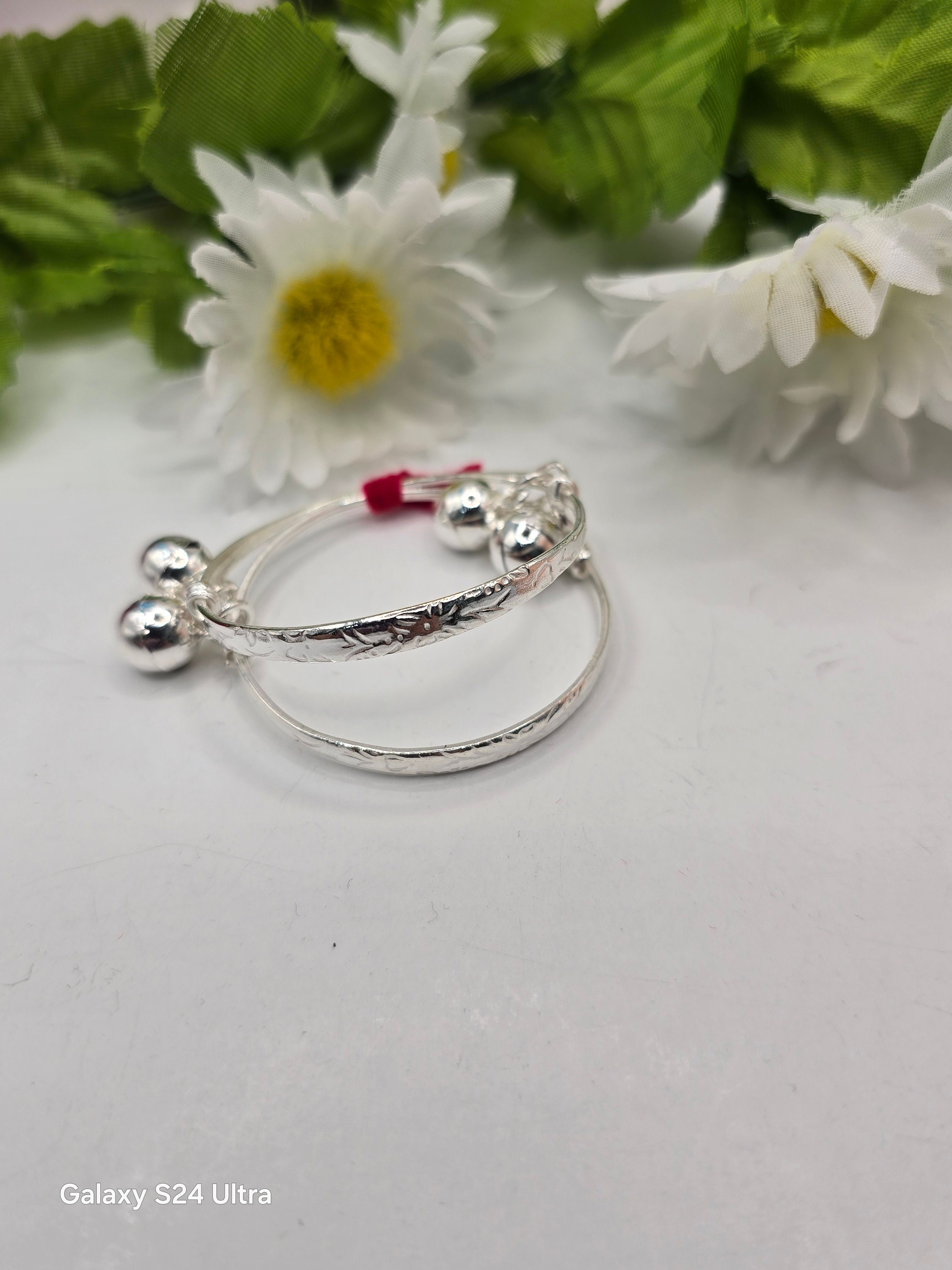 Thai Silver 92.5 Babies Bangles With Bells - Etsy