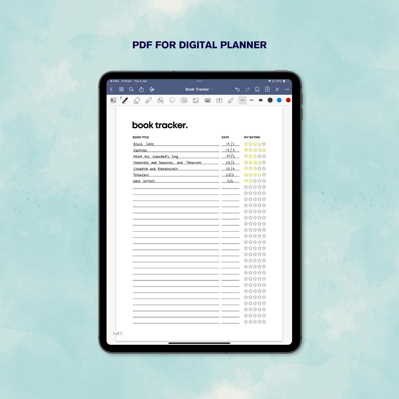 Minimal Book Tracker, PDF instant Download, Printable - Etsy