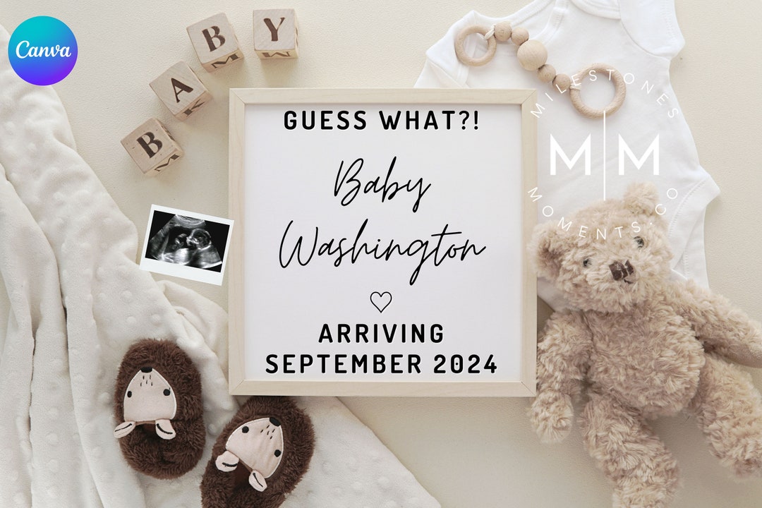 Guess What Digital Pregnancy Announcement, Baby Announcement, Social ...