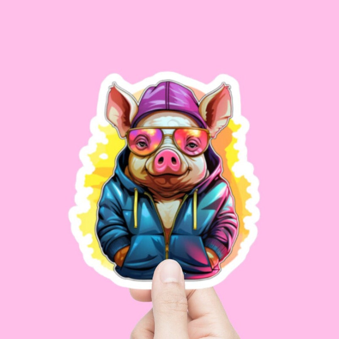 Cool Pig Waterproof Vinyl Sticker, Water Bottle Decal - Etsy