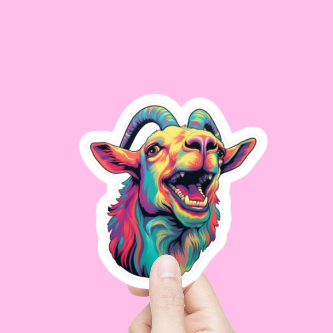 Colorful Goat Waterproof Vinyl Sticker, Water Bottle Decal - Etsy
