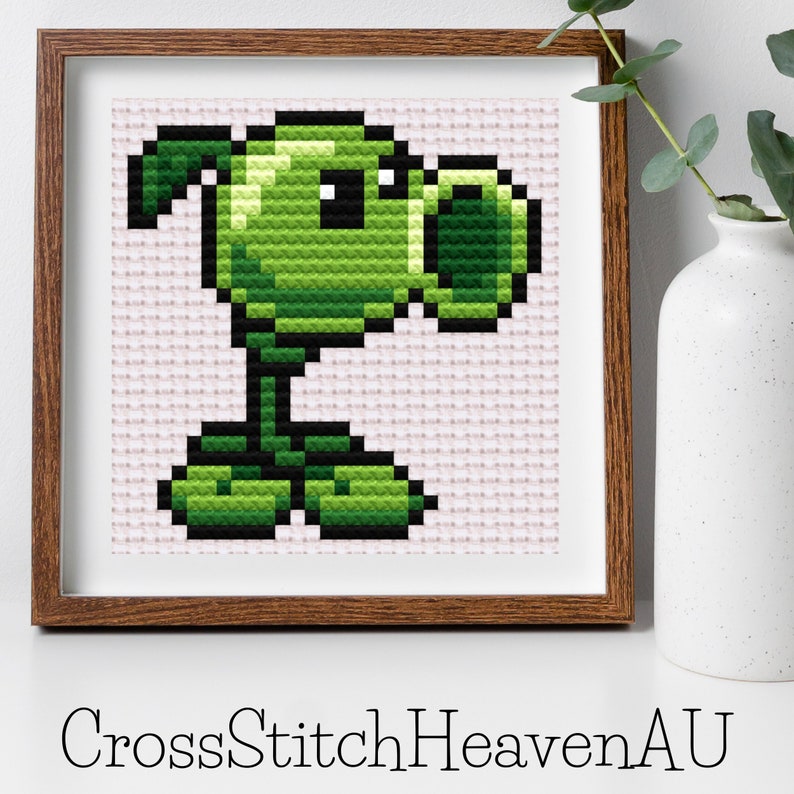 Plants Vs Zombies - Peashooter Cross Stitch Pattern - Instant PDF ...