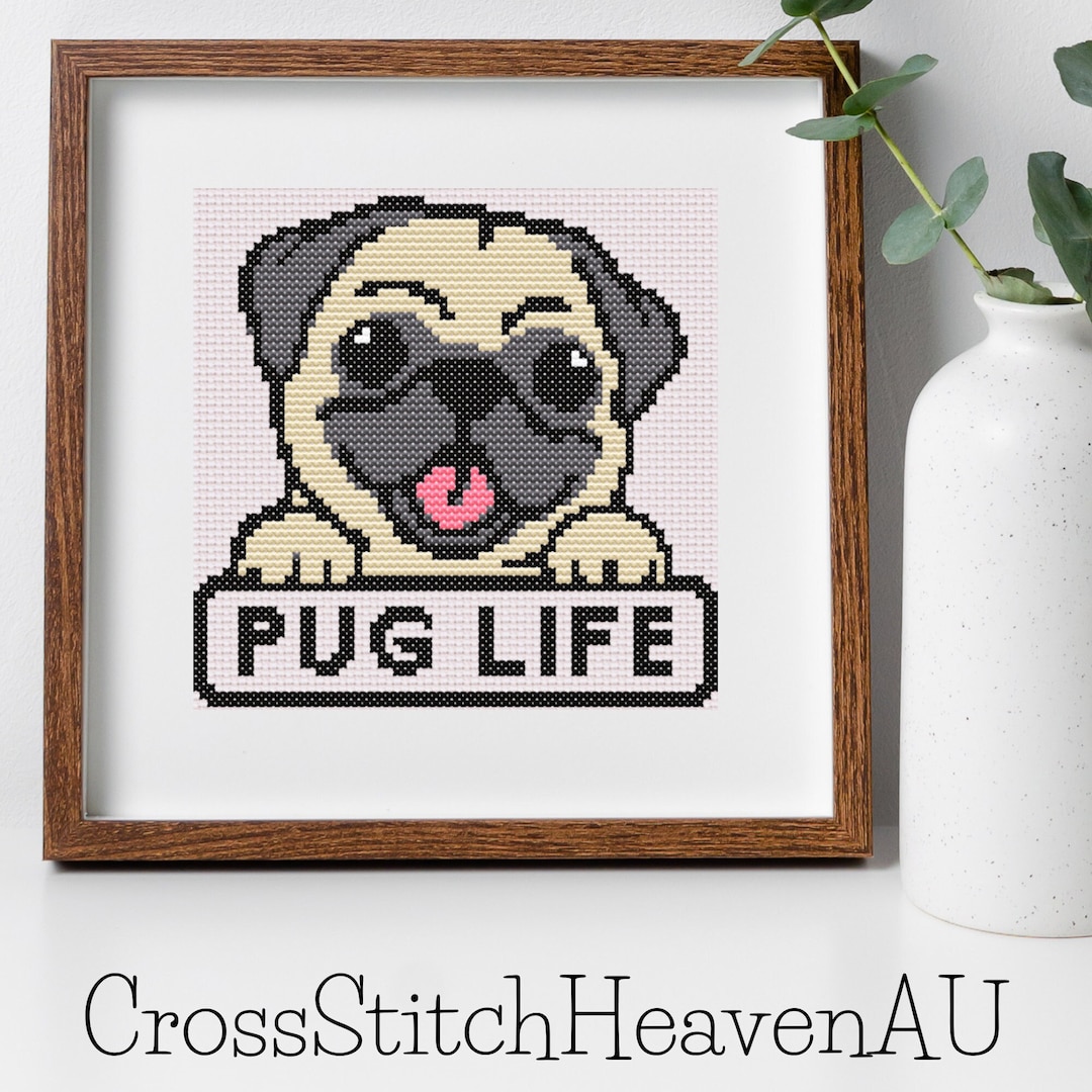 Pugs Life Cross Stitch Pattern - Instant PDF Download - Etsy