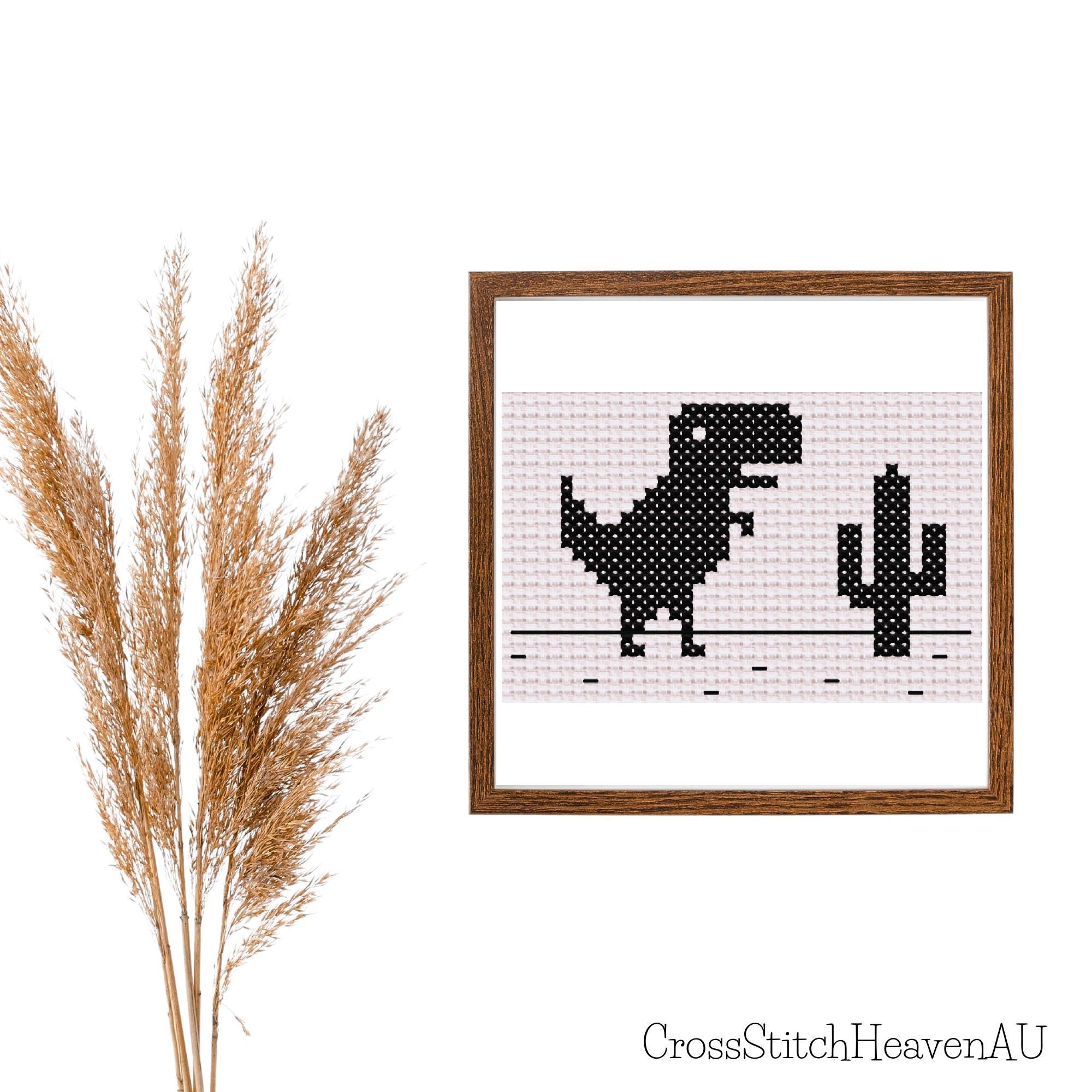 Dinosaur Dash - Beginners Cross Stitch Pattern - Easy to Make - Digital ...