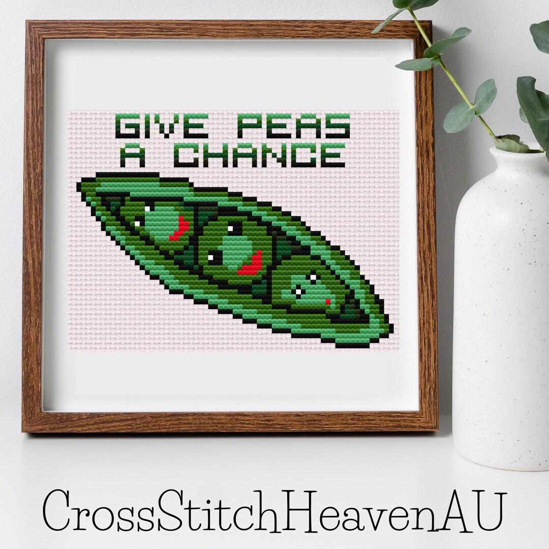 Give Peas a Chance - Fun Cross Stitch Pattern - Instant PDF Download - Etsy