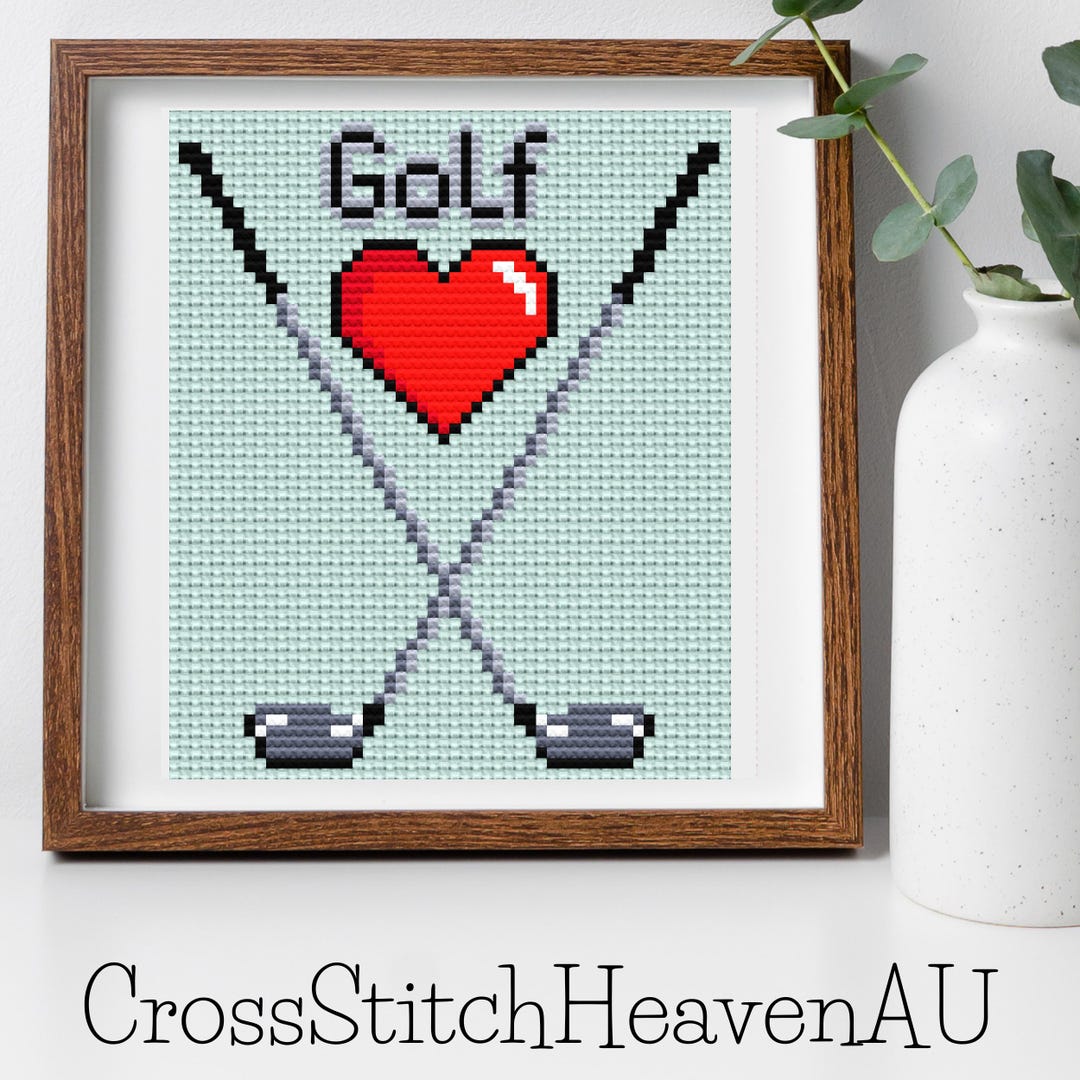 I Love Golf - Fun Golf Cross Stitch Pattern - Instant PDF Download - Etsy