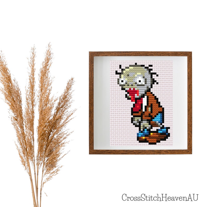 Plants Vs Zombies - Zombie Cross Stitch Pattern - Instant PDF Download ...
