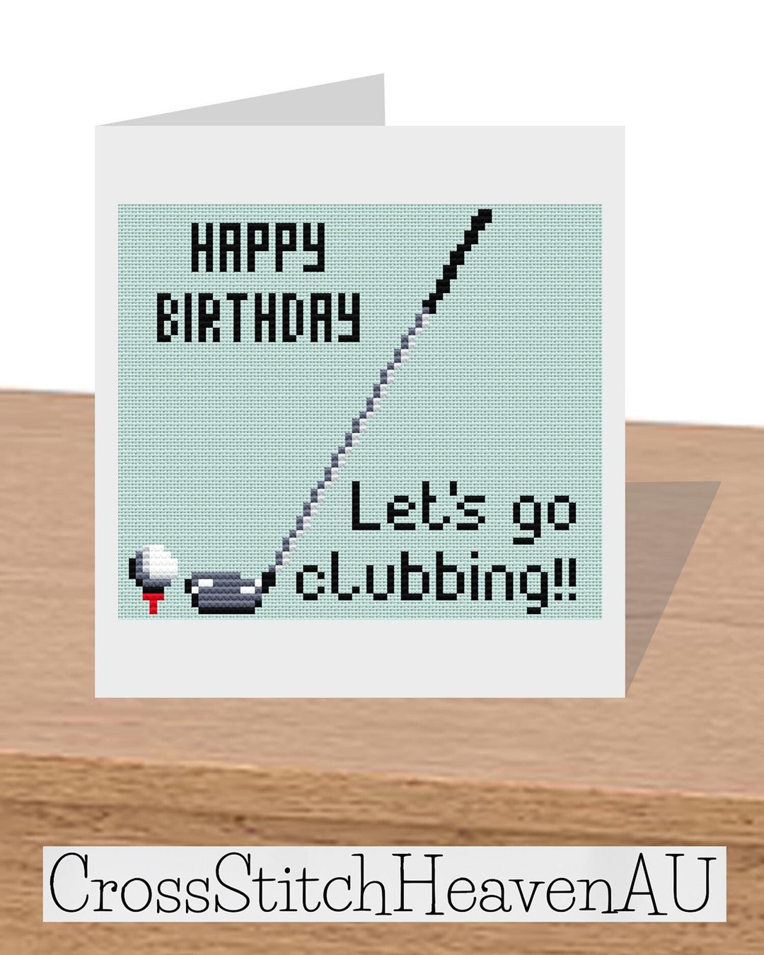 Homemade Golf Birthday Card - Fun Golf Cross Stitch Pattern - Instant ...