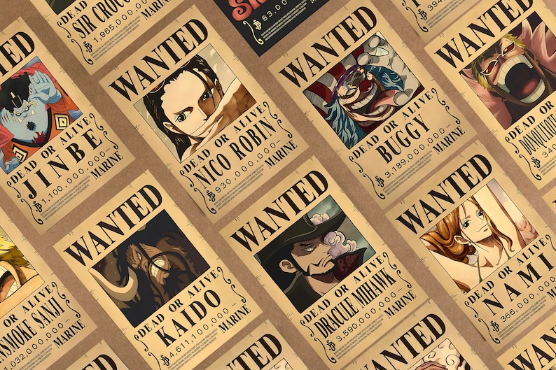 25 Wanted Poster One Piece 10K 300dpi JPG BUNDLE High Quality Instant ...