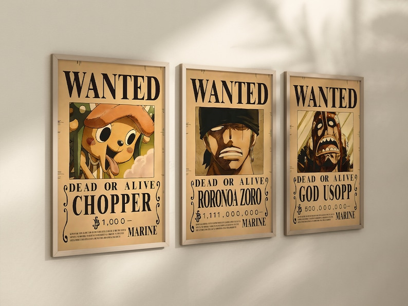 25 Wanted Poster One Piece 10K 300dpi JPG BUNDLE High Quality Instant ...
