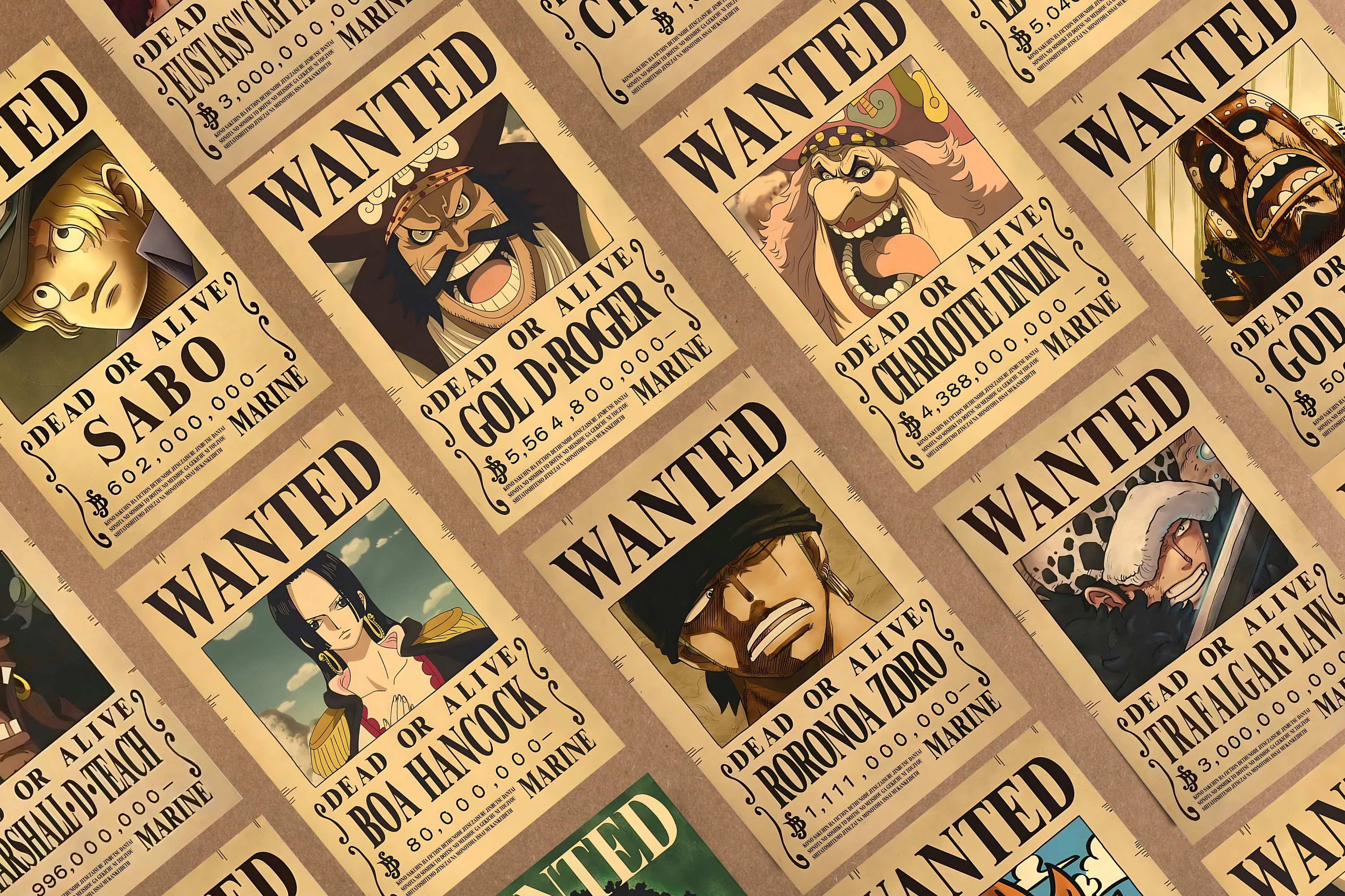 25 Wanted Poster One Piece 10K 300dpi JPG BUNDLE High Quality Instant ...