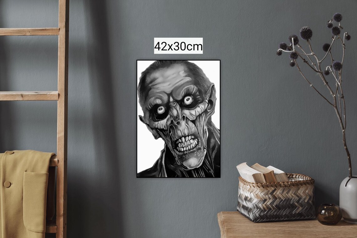 The Rotter, Original A3 Drawing, Fan Art, Horror Art, Zombie, Wall Art ...