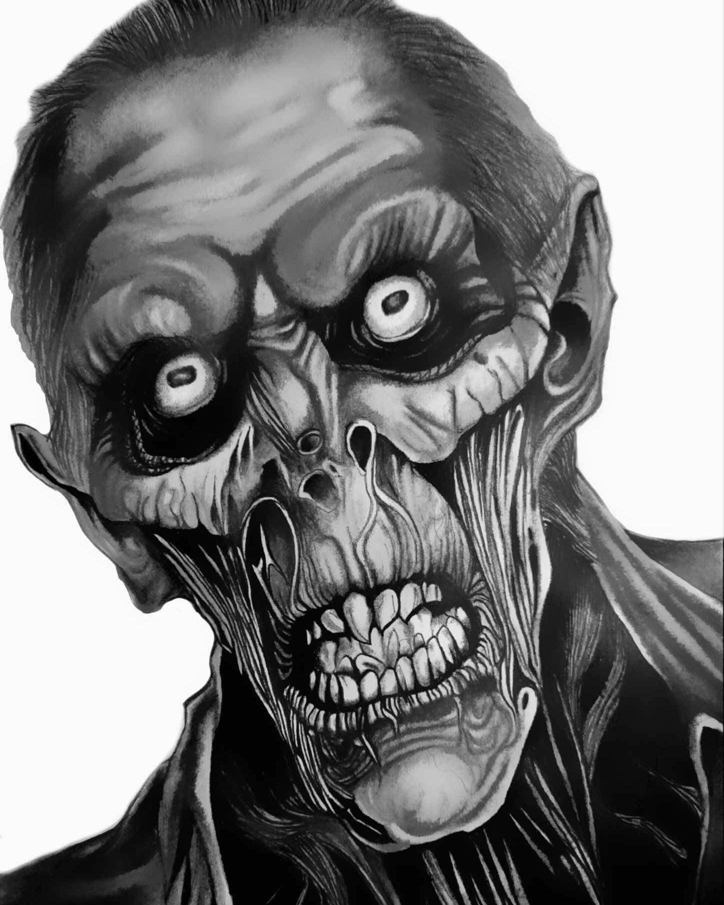 The Rotter, Original A3 Drawing, Fan Art, Horror Art, Zombie, Wall Art ...