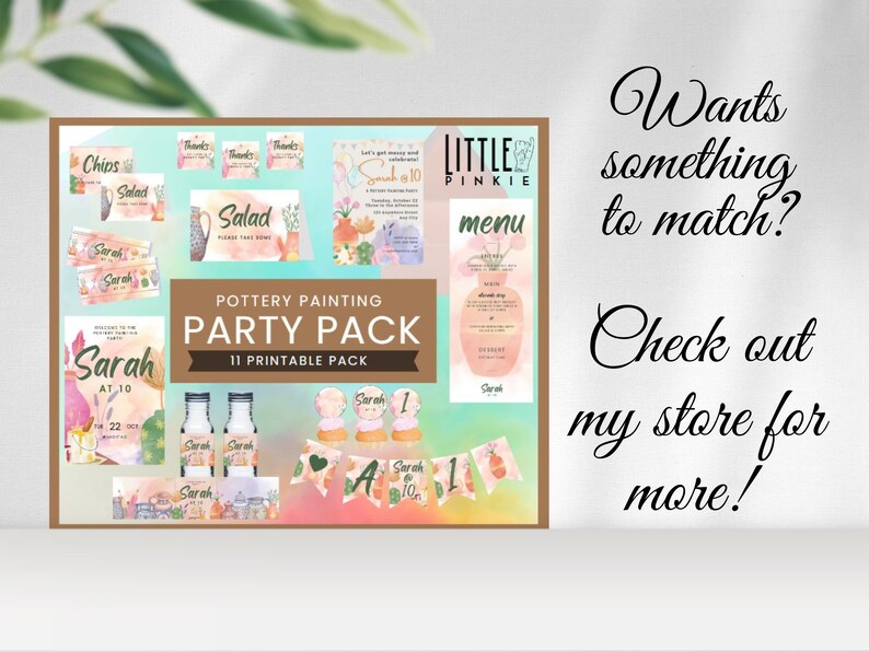 Pottery Painting Birthday Invitation, Art Party Invite (digital ...
