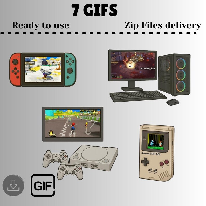7 Animated Gaming Console Gifs – Retro Game System Overlays ...
