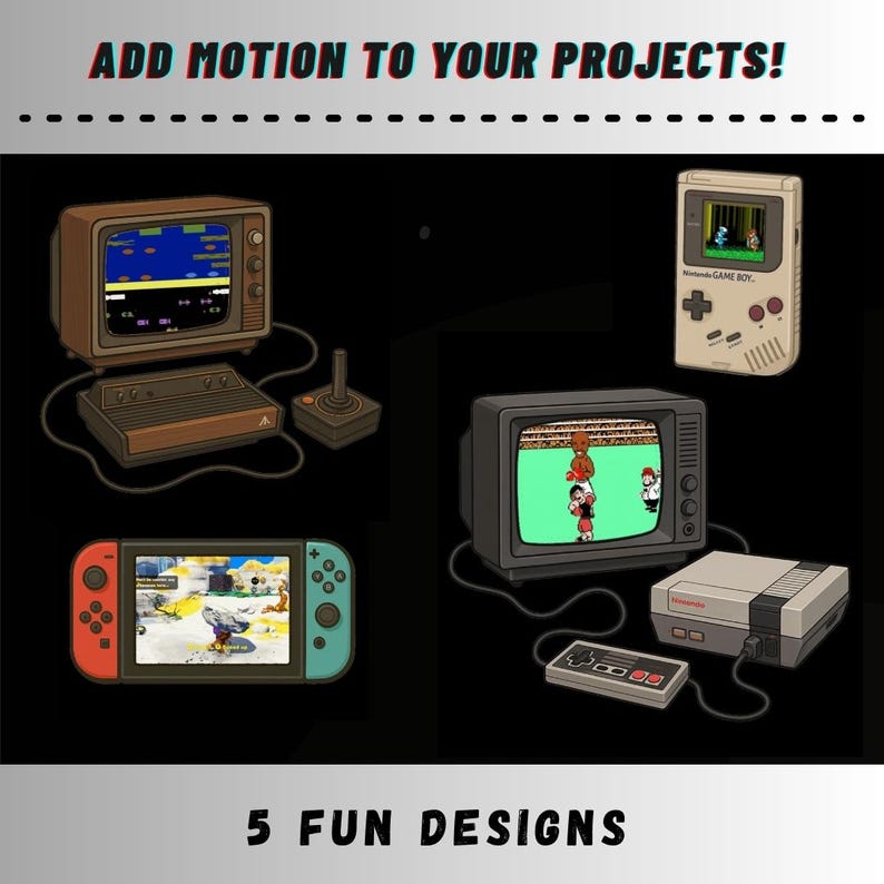 7 Animated Gaming Console Gifs – Retro Game System Overlays ...