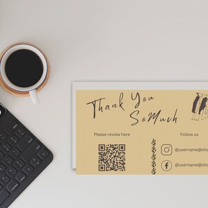 Buisness Card Simple QR Code ,thank You Card , Instant Download ...