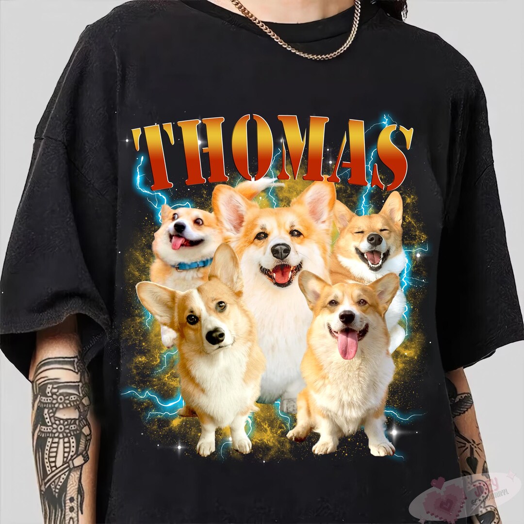 CUSTOM Bootleg Rap Pet Shirt, Custom Pet Photo Shirt, Vintage Graphic ...