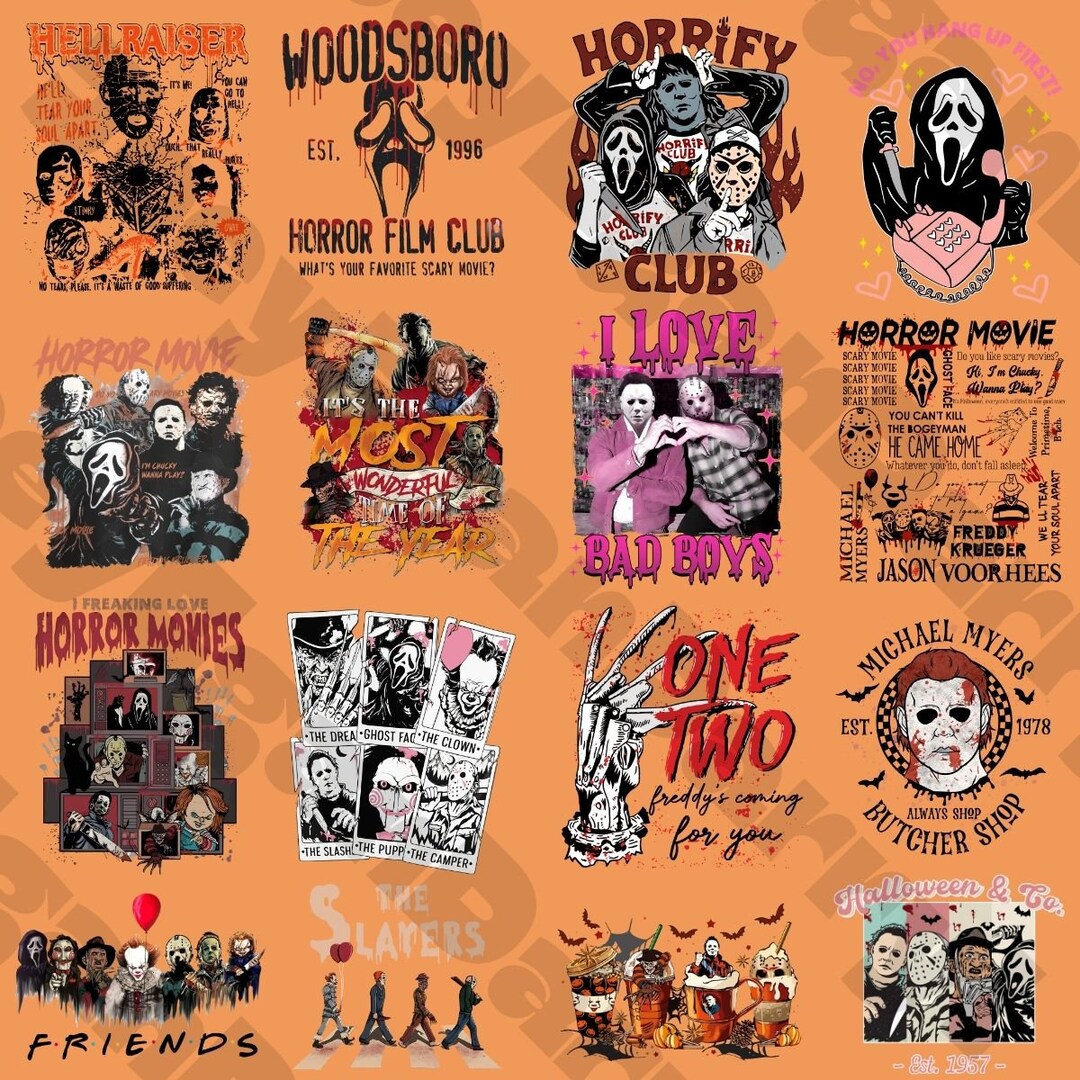 16 Halloween Character Png Bundle, Horror Characters Png Bundle, Horror ...