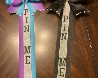 PIN ME Ribbon for Cheer Backpack With Chenille Letters. Cheerleading ...