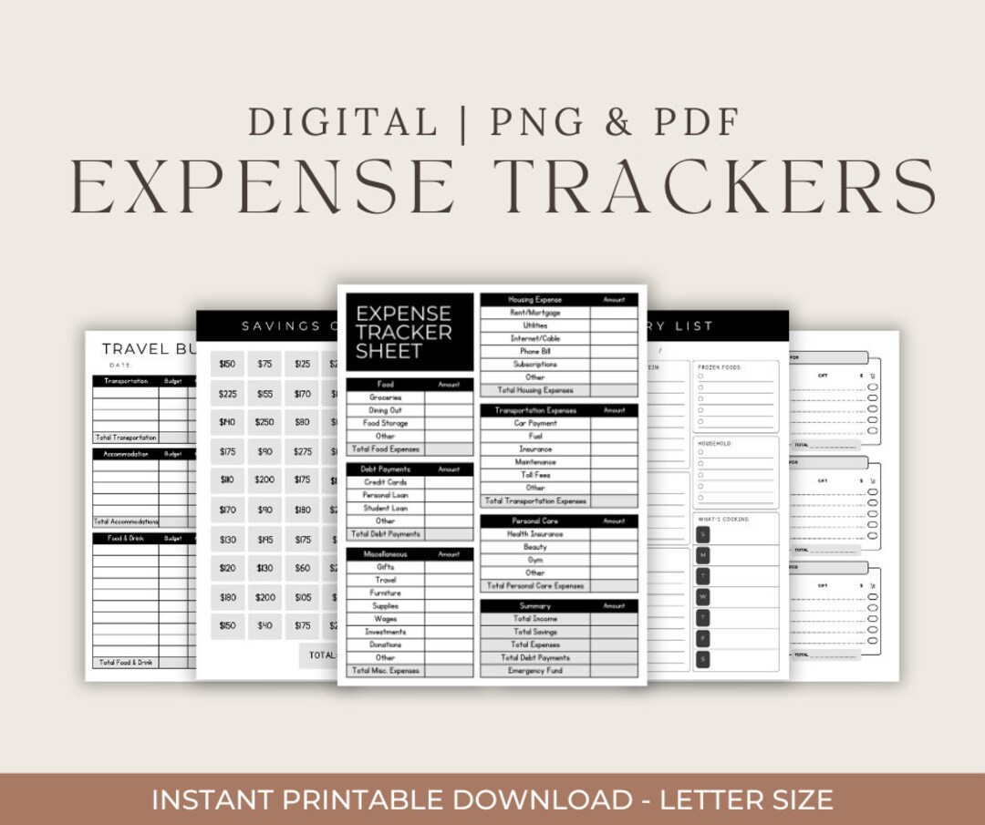 All-in-one Digital Expense Trackers, Budget Tool, Income Log, Bill and ...