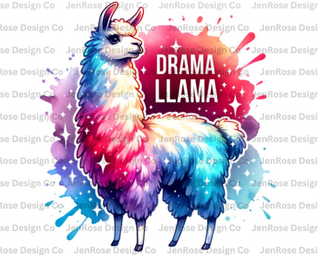 Drama Llama PNG, Sarcastic Llama Png, Sublimation Tshirt, Mug, Tumbler ...