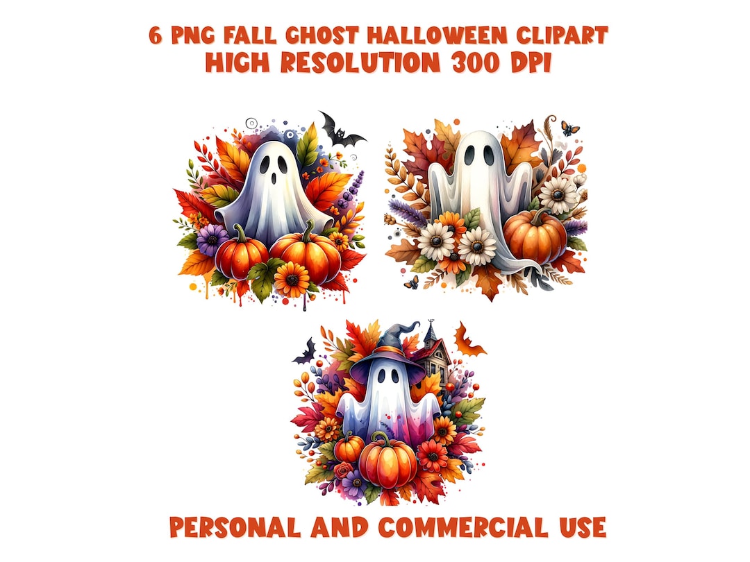Fall Ghost Halloween PNG, Spooky Ghost, Cute Fall Ghosts, Autumn ...