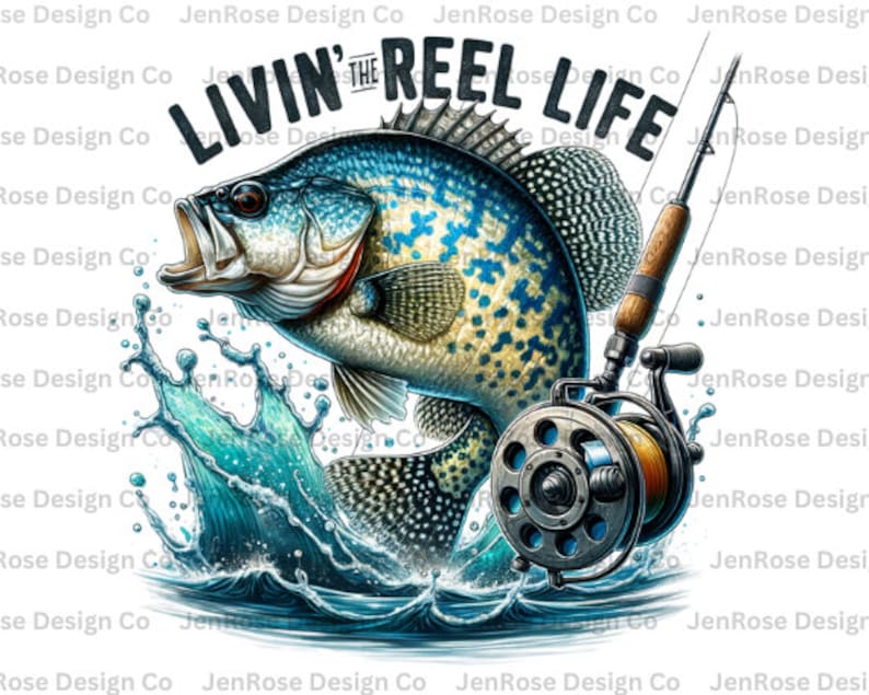The Reel Life Crappie Fish PNG, Fishing Digital File, Crappie Fishing ...
