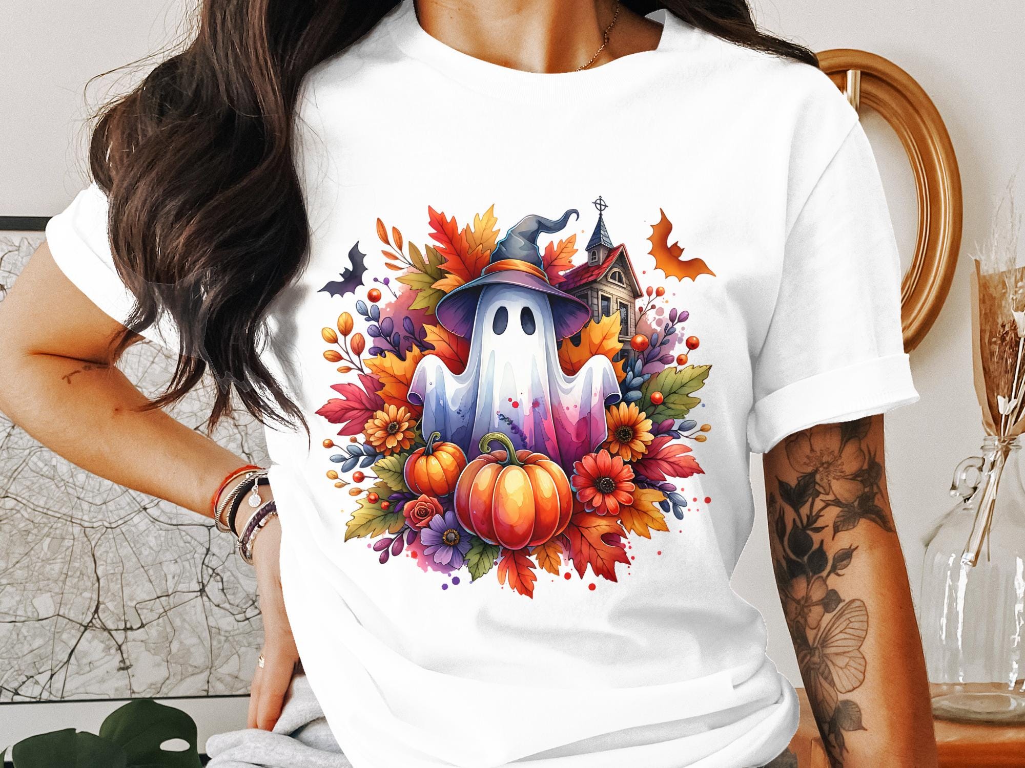 Fall Ghost Halloween PNG, Spooky Ghost, Cute Fall Ghosts, Autumn ...