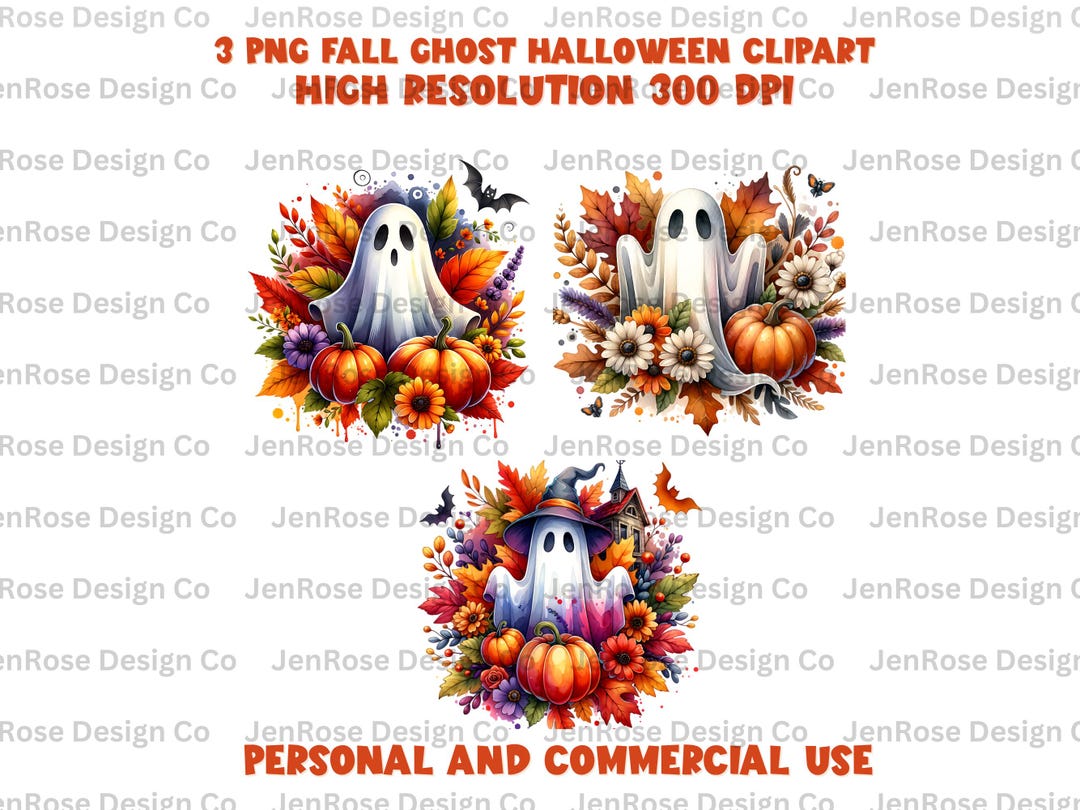 Fall Ghost Halloween PNG, Spooky Ghost, Cute Fall Ghosts, Autumn ...