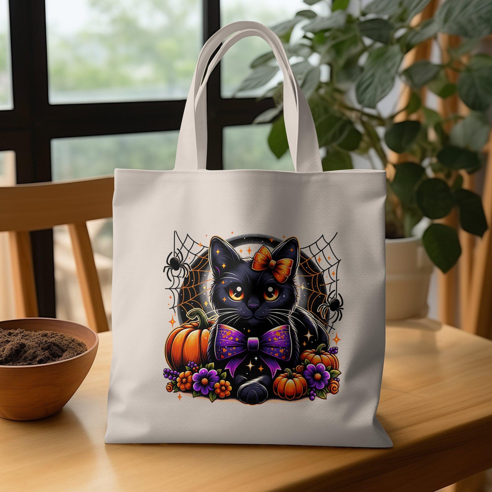 Nostalgic Haunts Halloween PNG, Black Cat Glowing Eyes, Coquette Bow ...