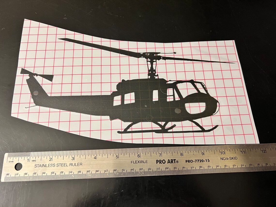 UH-1 Huey Army Helicopter Silhouette Vinyl Decal Car Window Glass ...