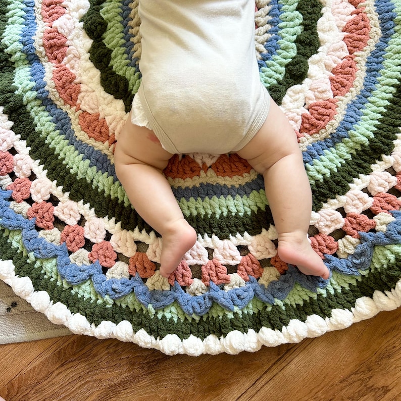 Luca Crochet Baby Play Mat PDF Pattern | Lap Blanket | Lapghan - Etsy