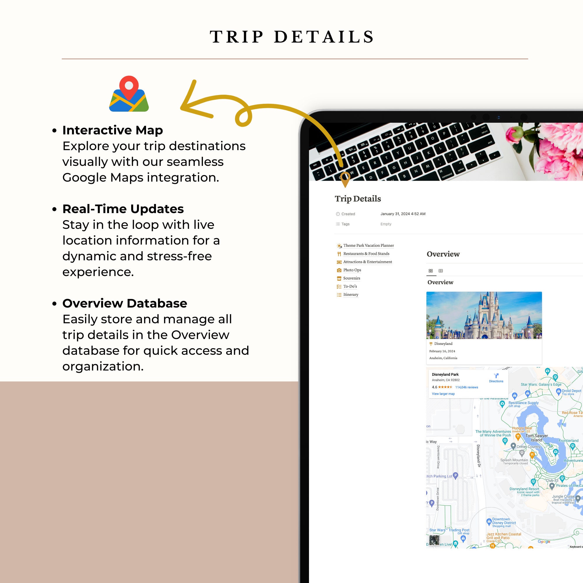 Notion Travel Journal Dashboard, Theme Park Planner, Vacation Tracker ...