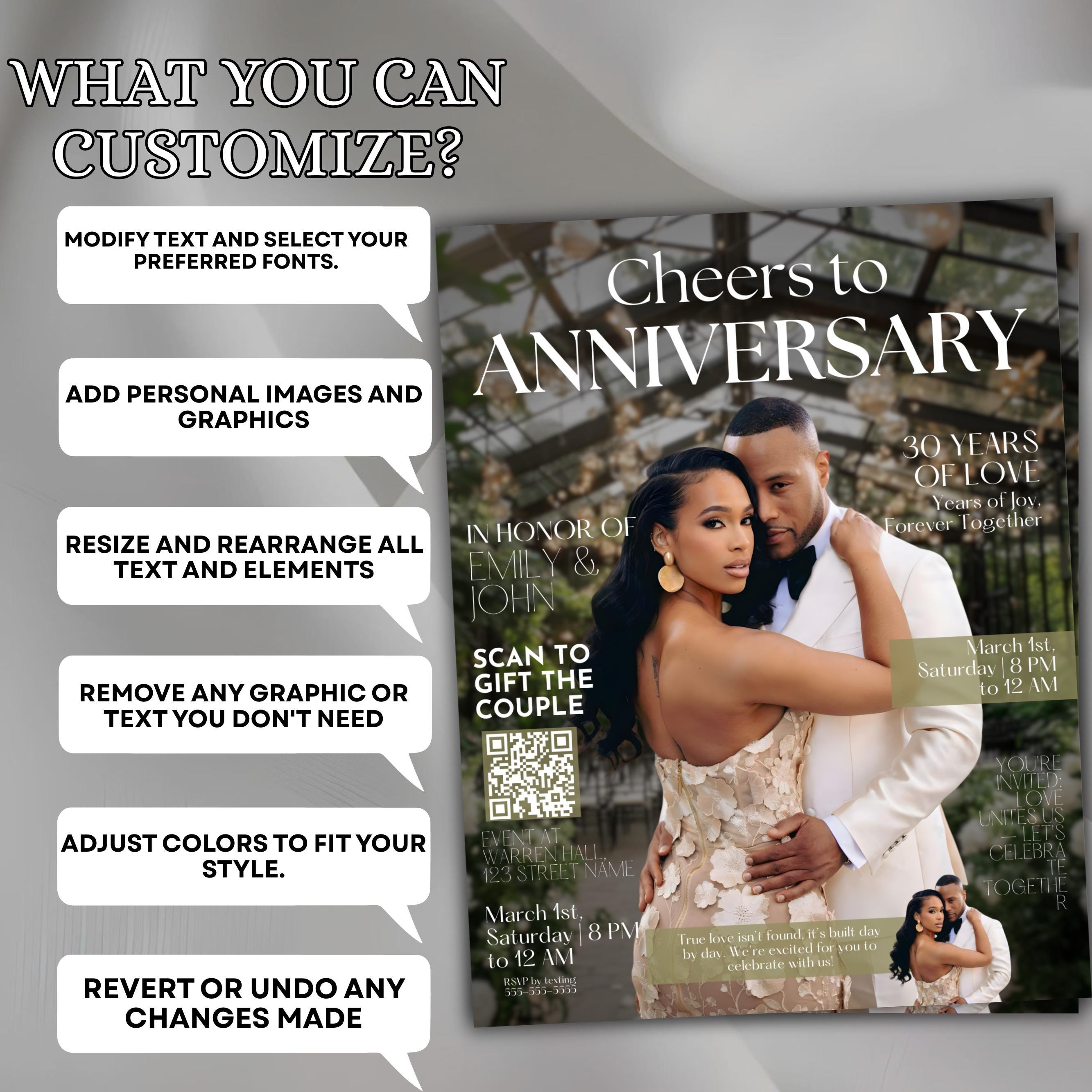 Couple Magazine Template, Wedding Anniversary, Personalized Couple ...