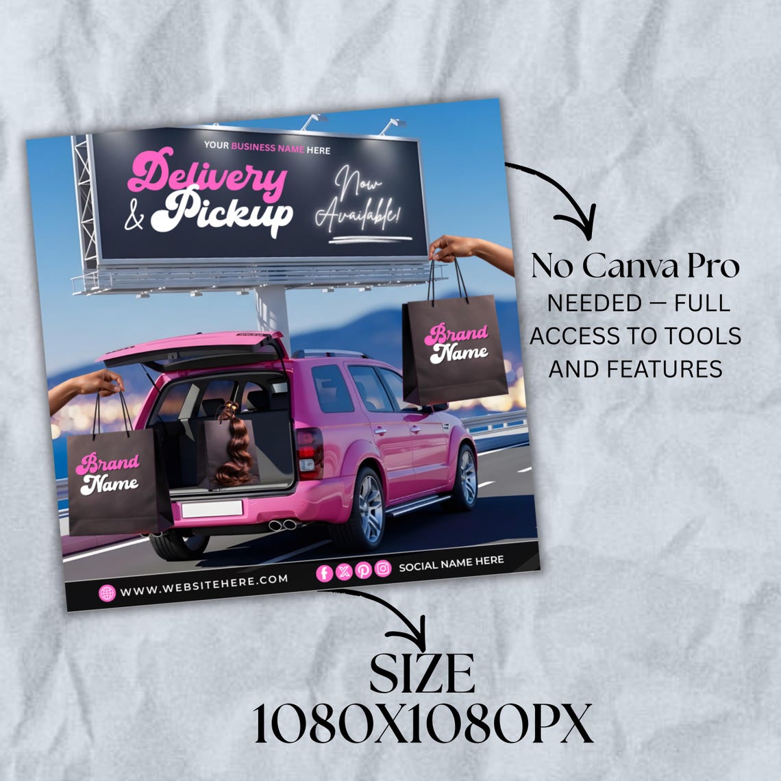 DIY Delivery & Pickup Flyer, Delivery Service Flyer, Pickup Service ...