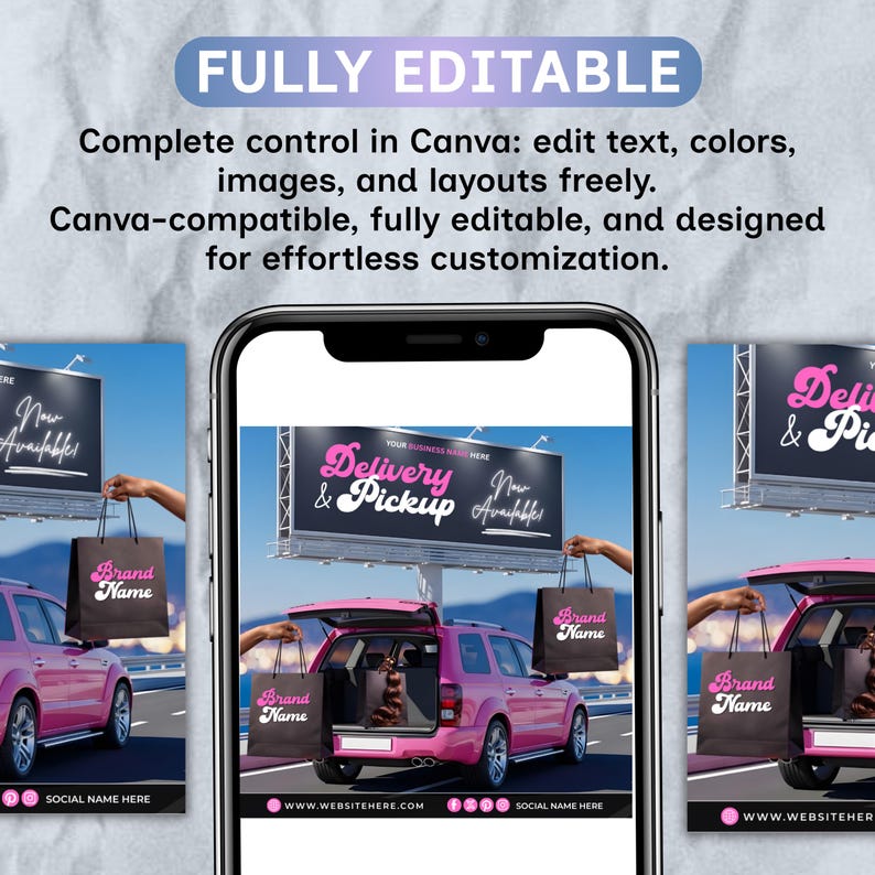 DIY Delivery & Pickup Flyer, Delivery Service Flyer, Pickup Service ...