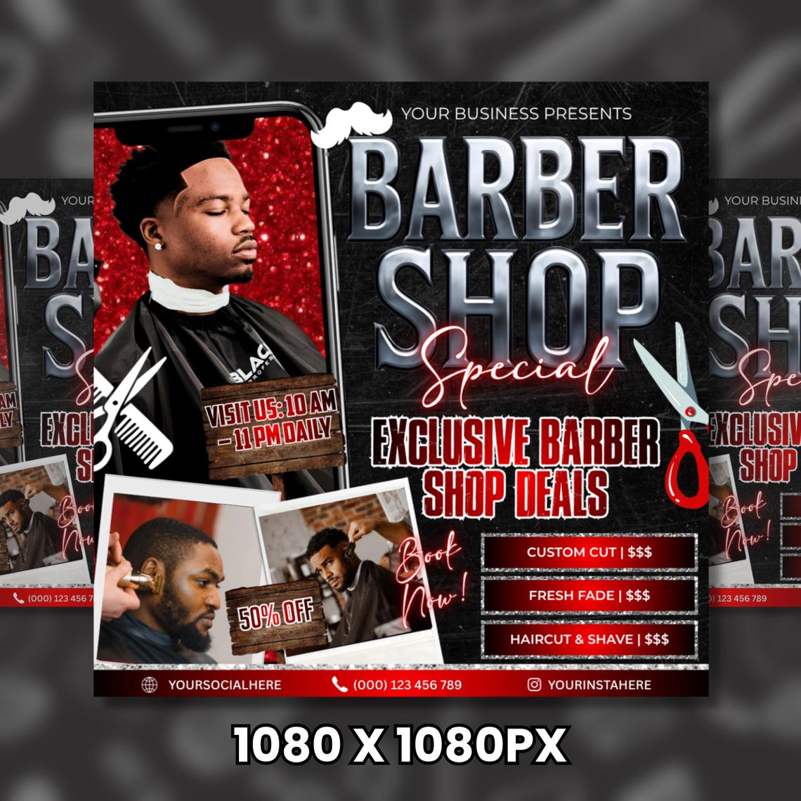 Barber Booking Flyer, Haircut Book Now Flyer, Barber Shop Bookings ...