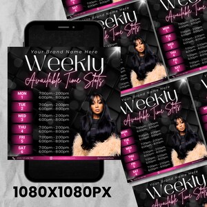 Weekly Time Slots Flyer, Canva Schedule Template, Client Appointment ...