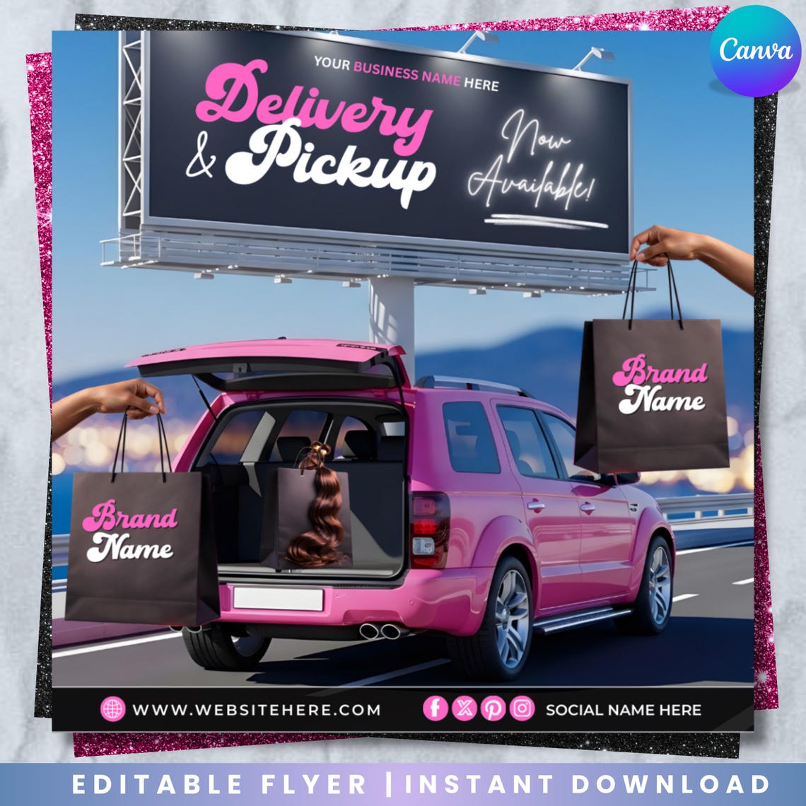 DIY Delivery & Pickup Flyer, Delivery Service Flyer, Pickup Service ...