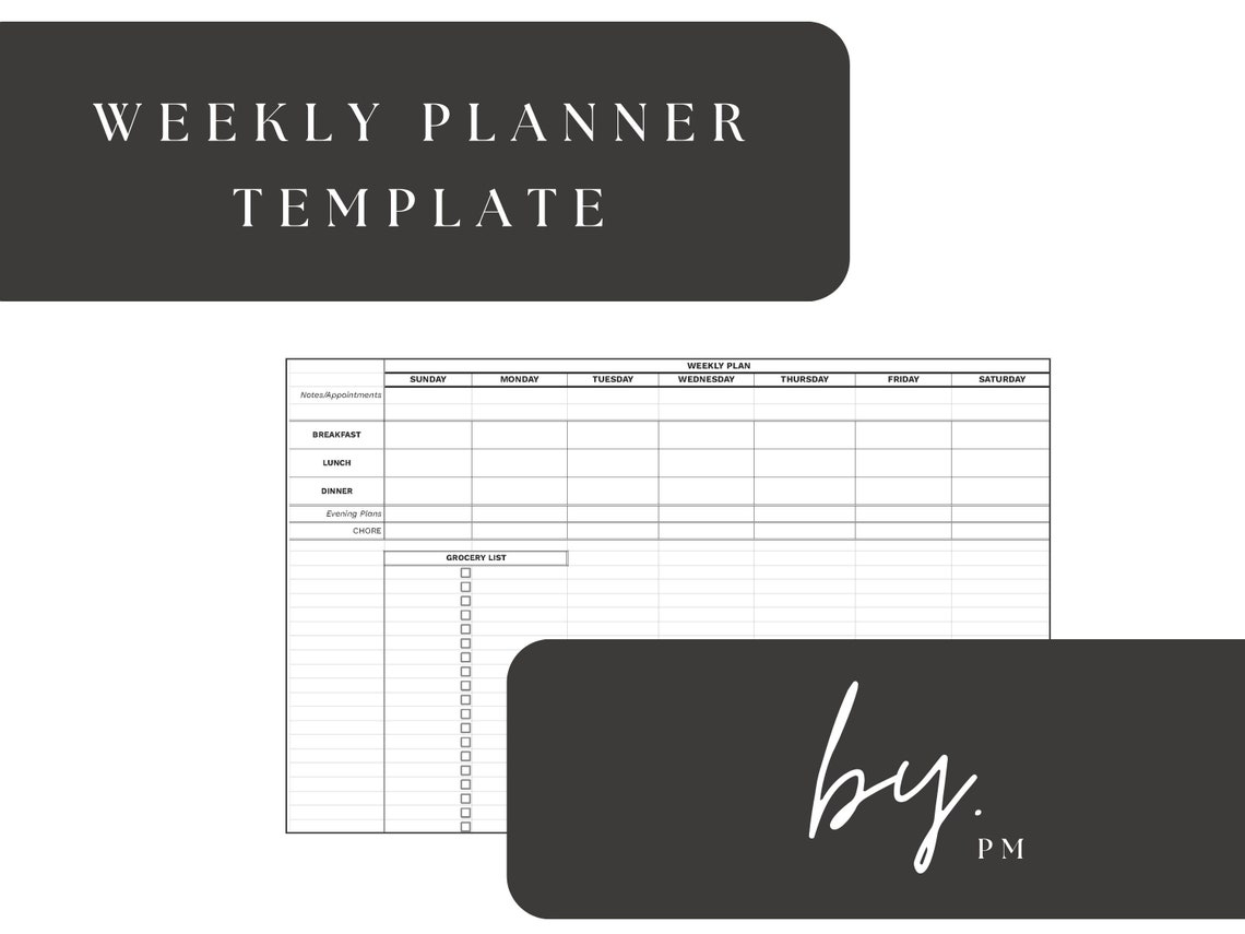 Weekly Planner | Google Sheet Template - Etsy