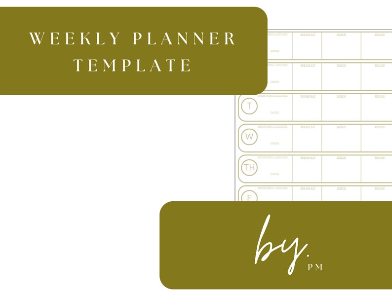 Weekly Planner Digital Download | Household Planner: Family, Meals ...